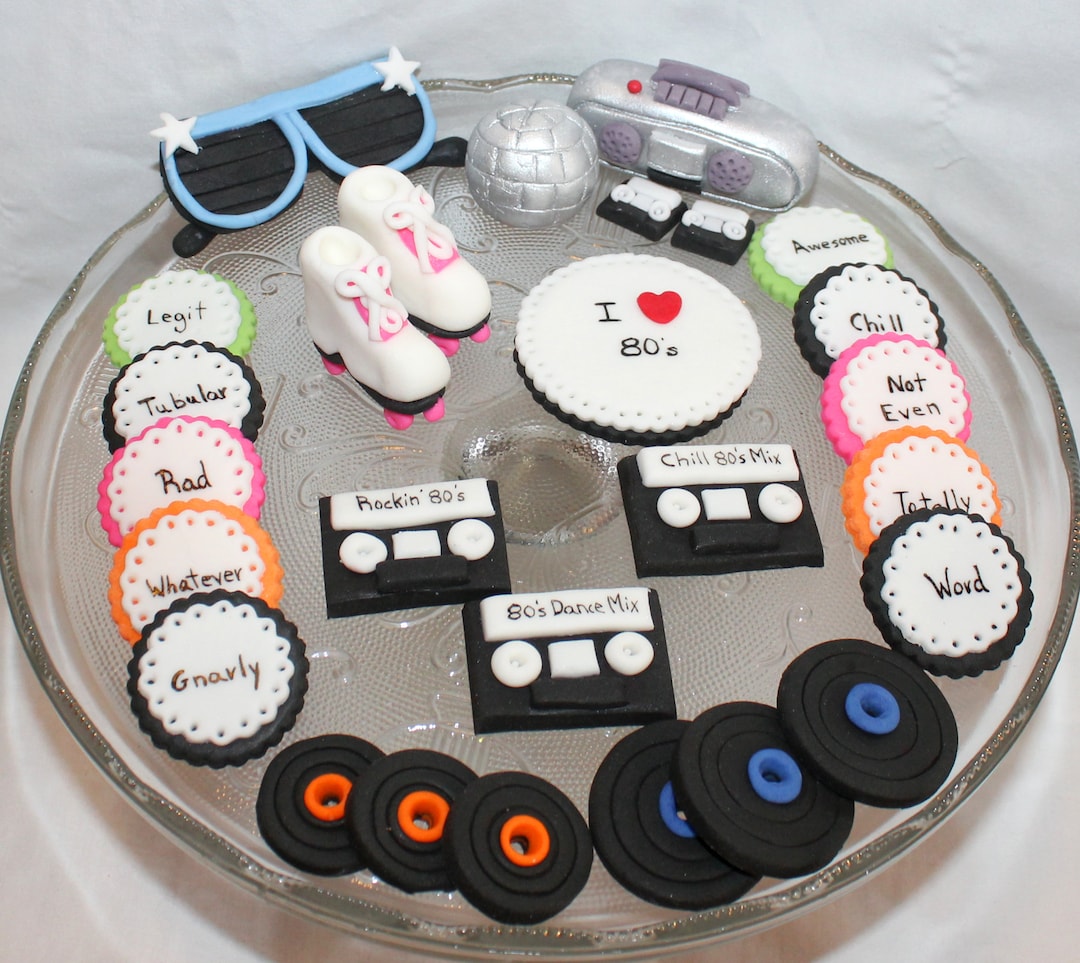 Fondant 80's Cake Topper - 80's Cake Topper - Fondant Disco Ball - 80's ...