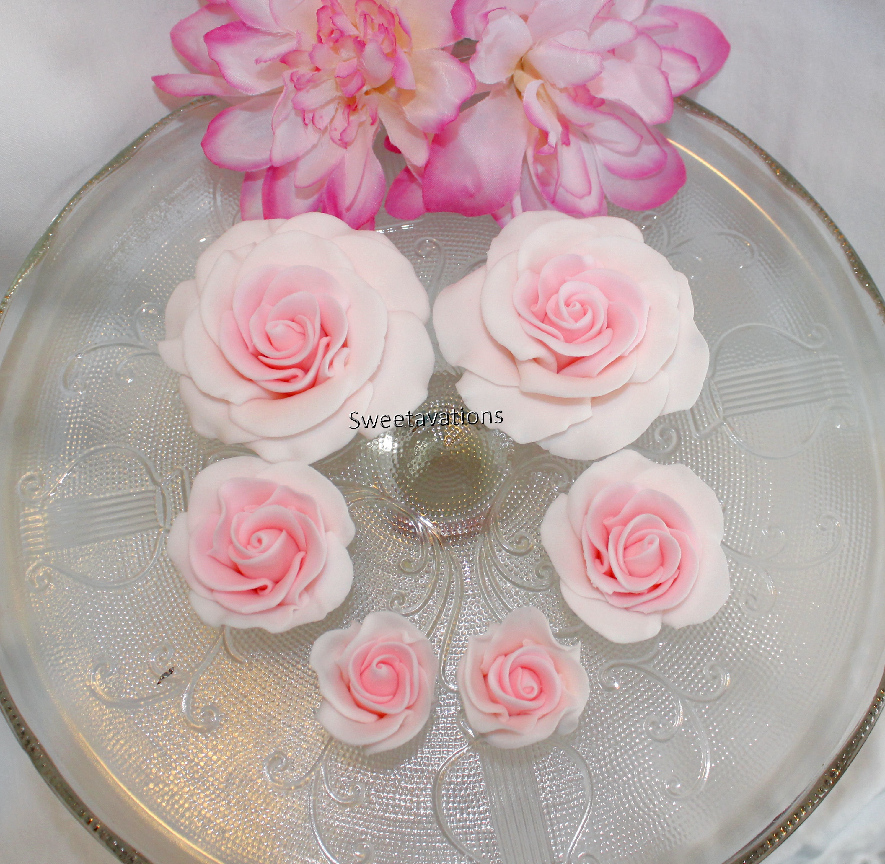 Fondant Rose Cake Topper Rose Topper Sugar Flower Rose - Etsy
