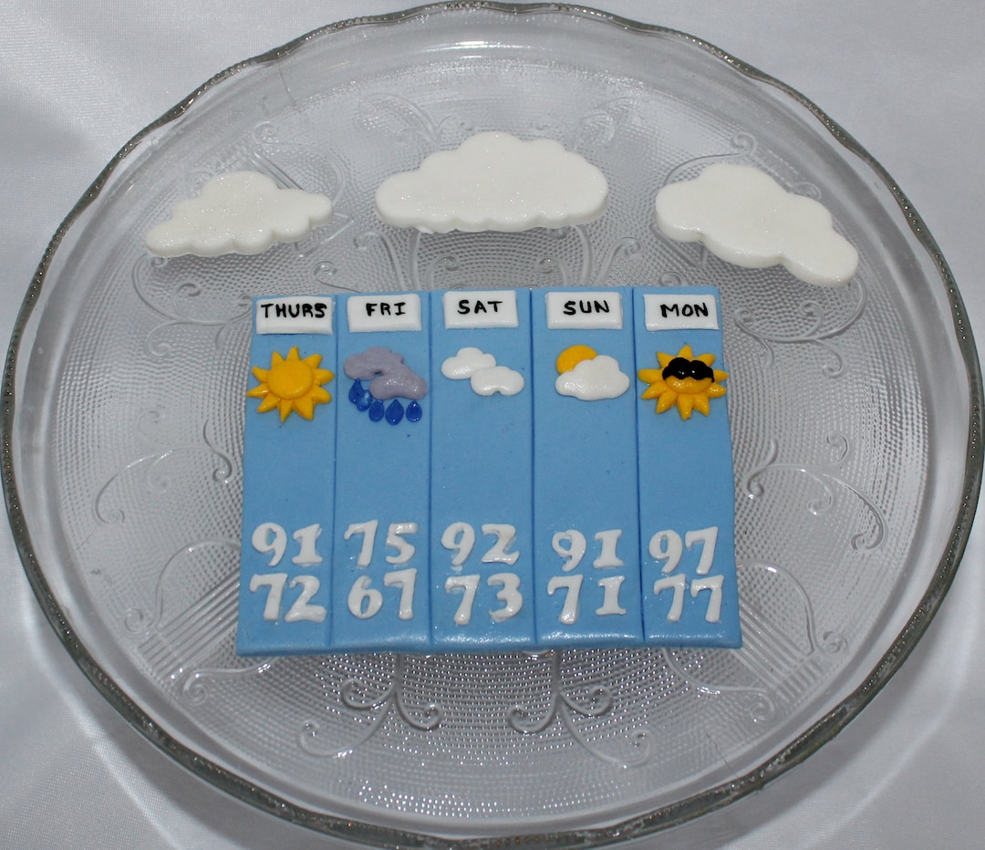Fondant Weather Cake Topper - Weather Forecast - Fondant Meteorologist ...