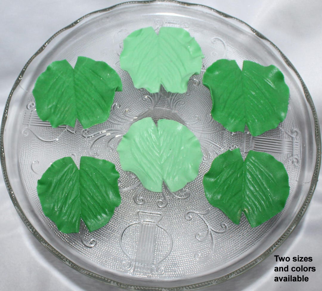 Fondant Lily Pad Cake Topper - Lily Pad Cake Decoration - Fondant ...