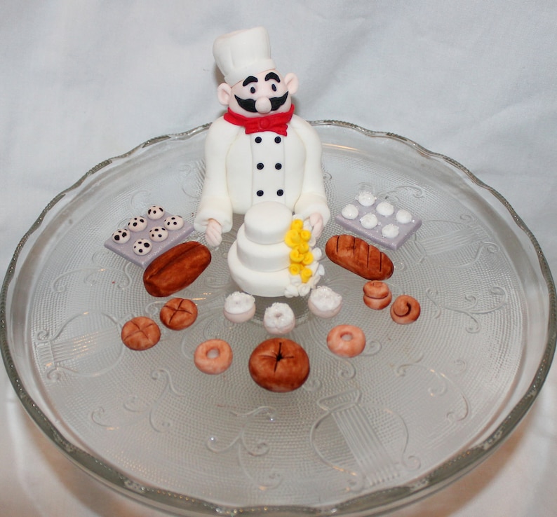 Fondant Chef Cake Topper Chef Topper Fondant Baker - Etsy