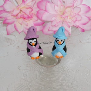 Fondant Penguin Cake Topper - Penguin Cupcakes - Penguin Topper ...
