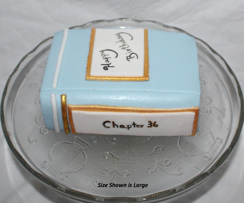 Fondant Book Cake Topper Book Topper Fondant Birthday - Etsy