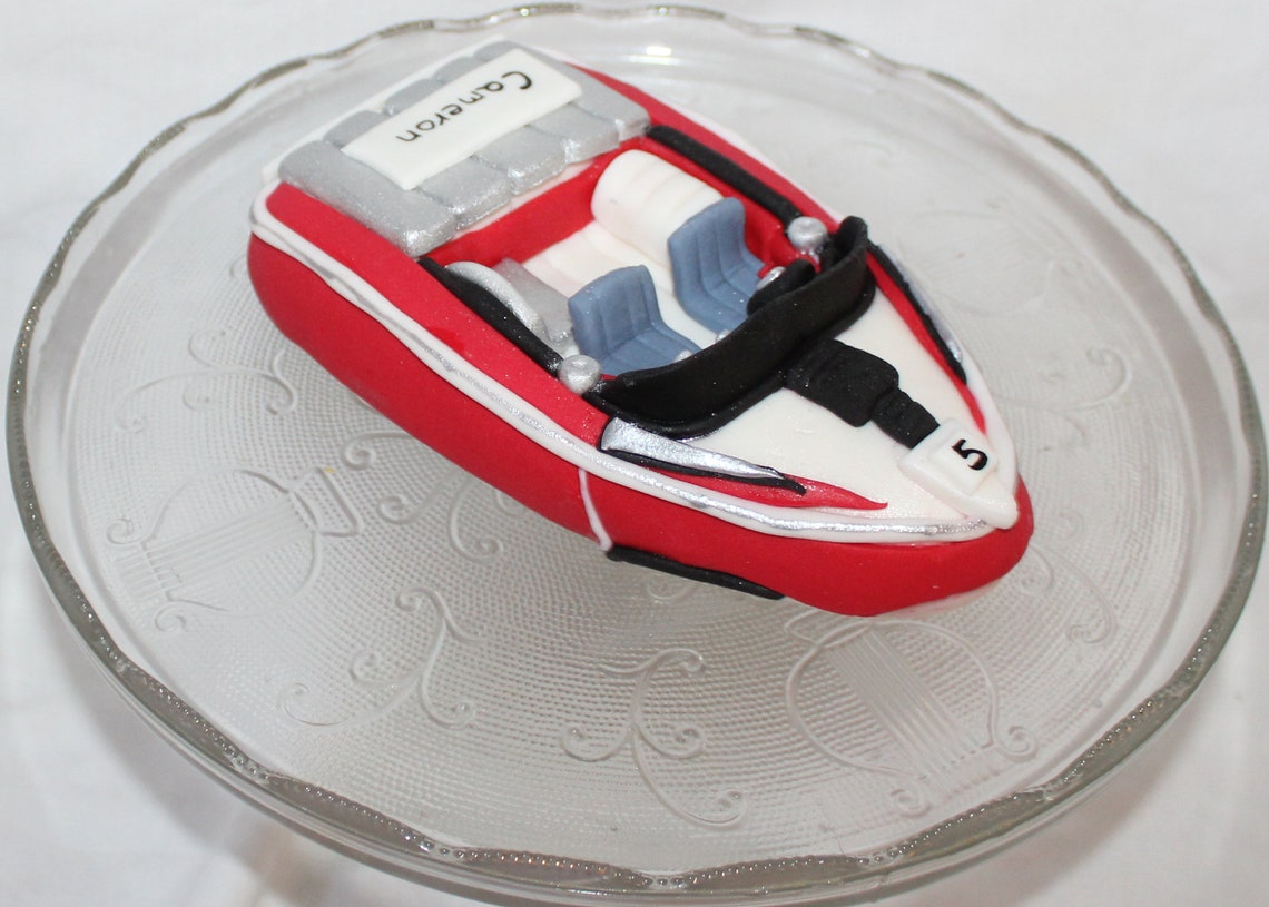 Fondant Speed Boat Cake Topper, Hand-sculpted Powerboat, Boating ...
