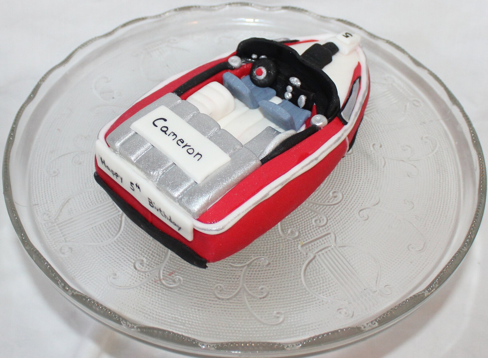 Fondant Boat Cake Topper Fondant Speed Boat Boat Topper - Etsy