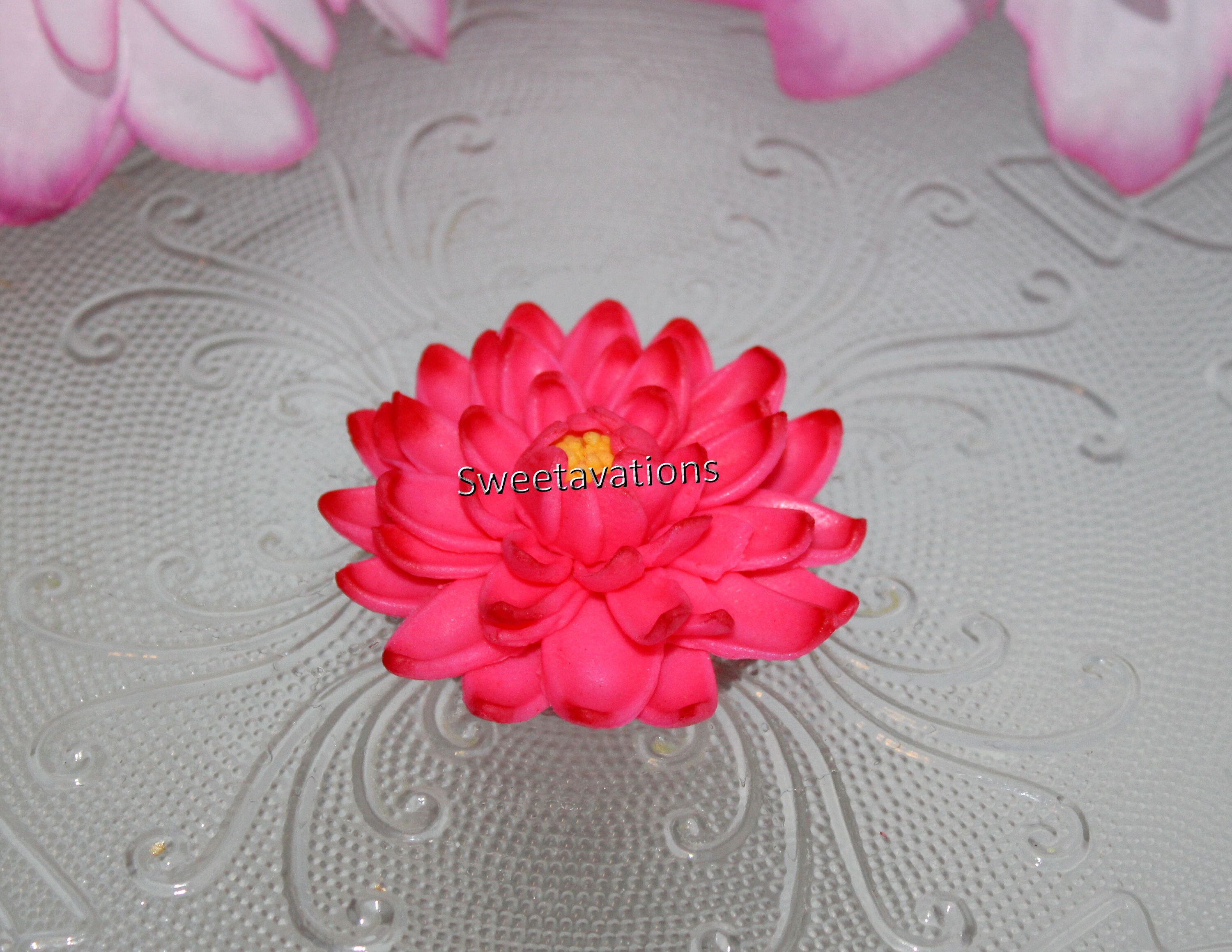 Sugar Flower Lotus Cake Topper Lotus Topper Fondant Lotus - Etsy