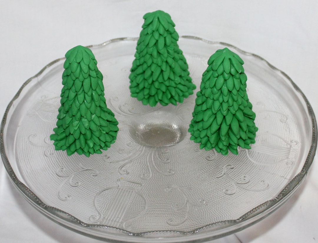 Fondant Tree Cake Topper Fondant Pine Tree Woodland Tree Topper ...