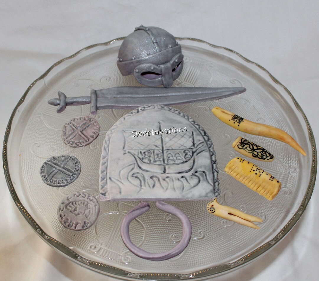 Fondant Viking Cake Topper - Viking Topper - Fondant Sword - Fondant ...