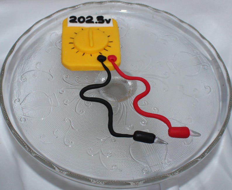 Fondant Volt Meter Cake Topper, Electrician Birthday, Electrical ...