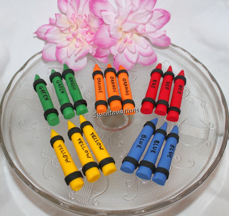 Fondant Crayon Cake Topper Crayon Topper Fondant Art Art | Etsy