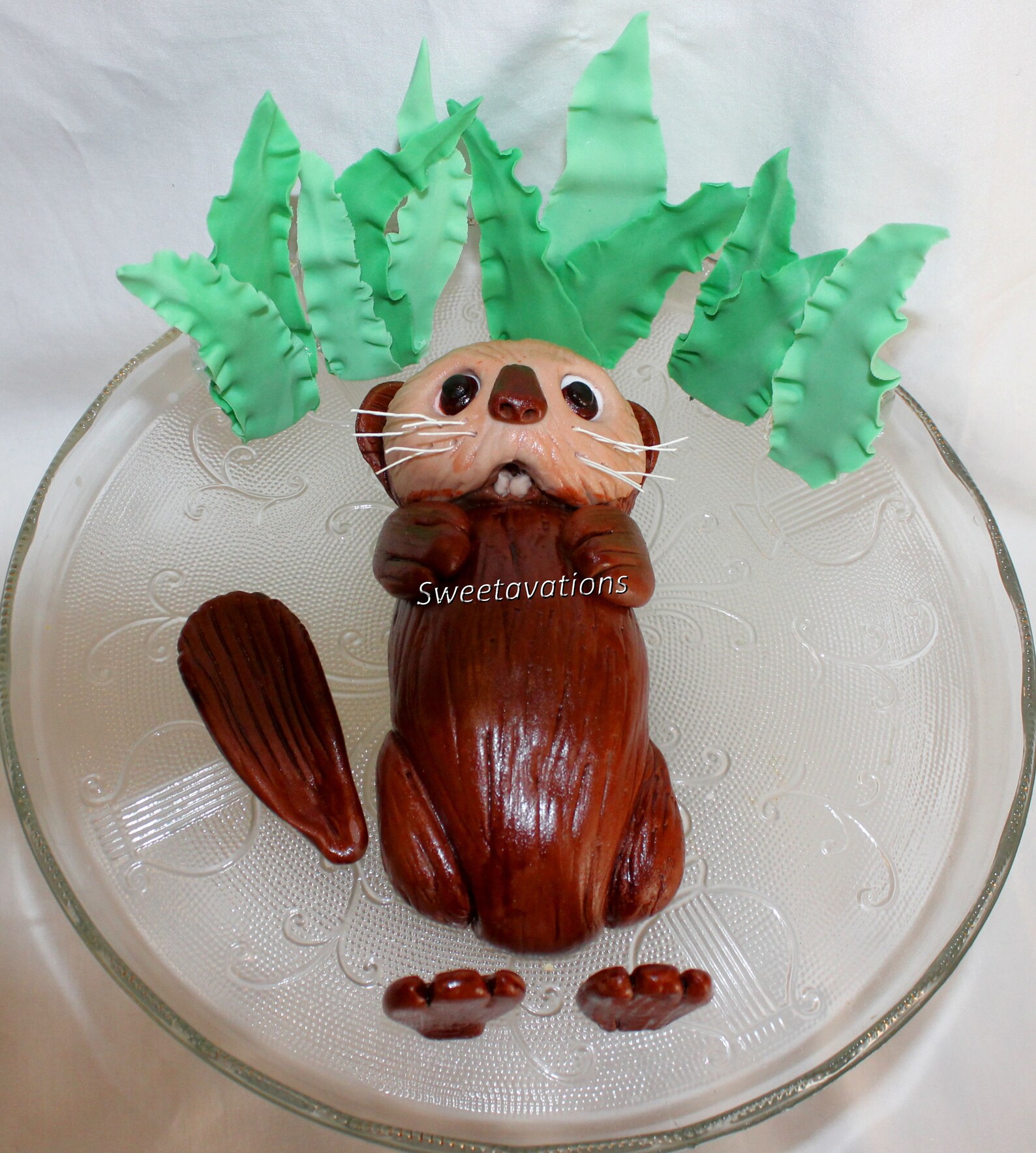 Fondant Sea Otter Cake Topper Otter Topper Fondant Otter - Etsy