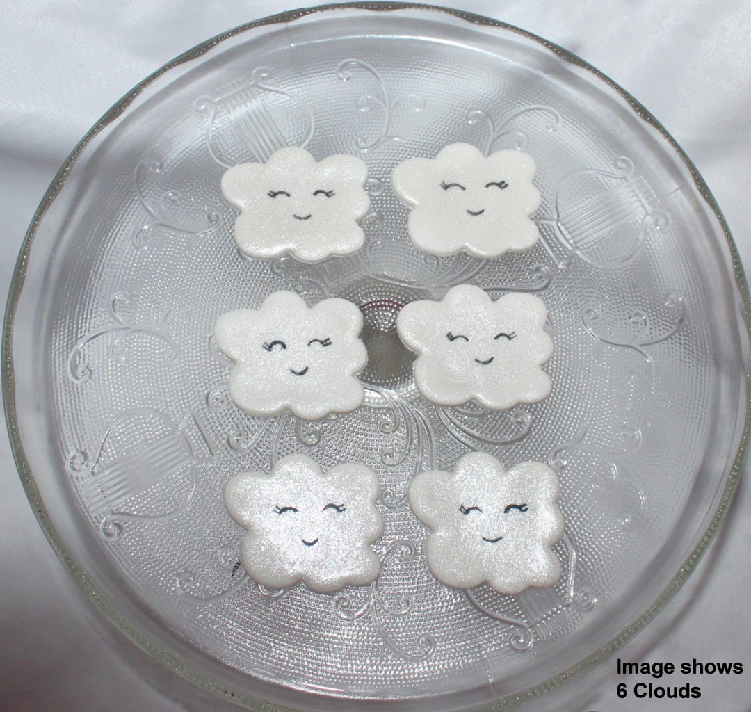 Fondant Cloud Cake Toppers - Cloud Cake Decoration - Weather Cake ...