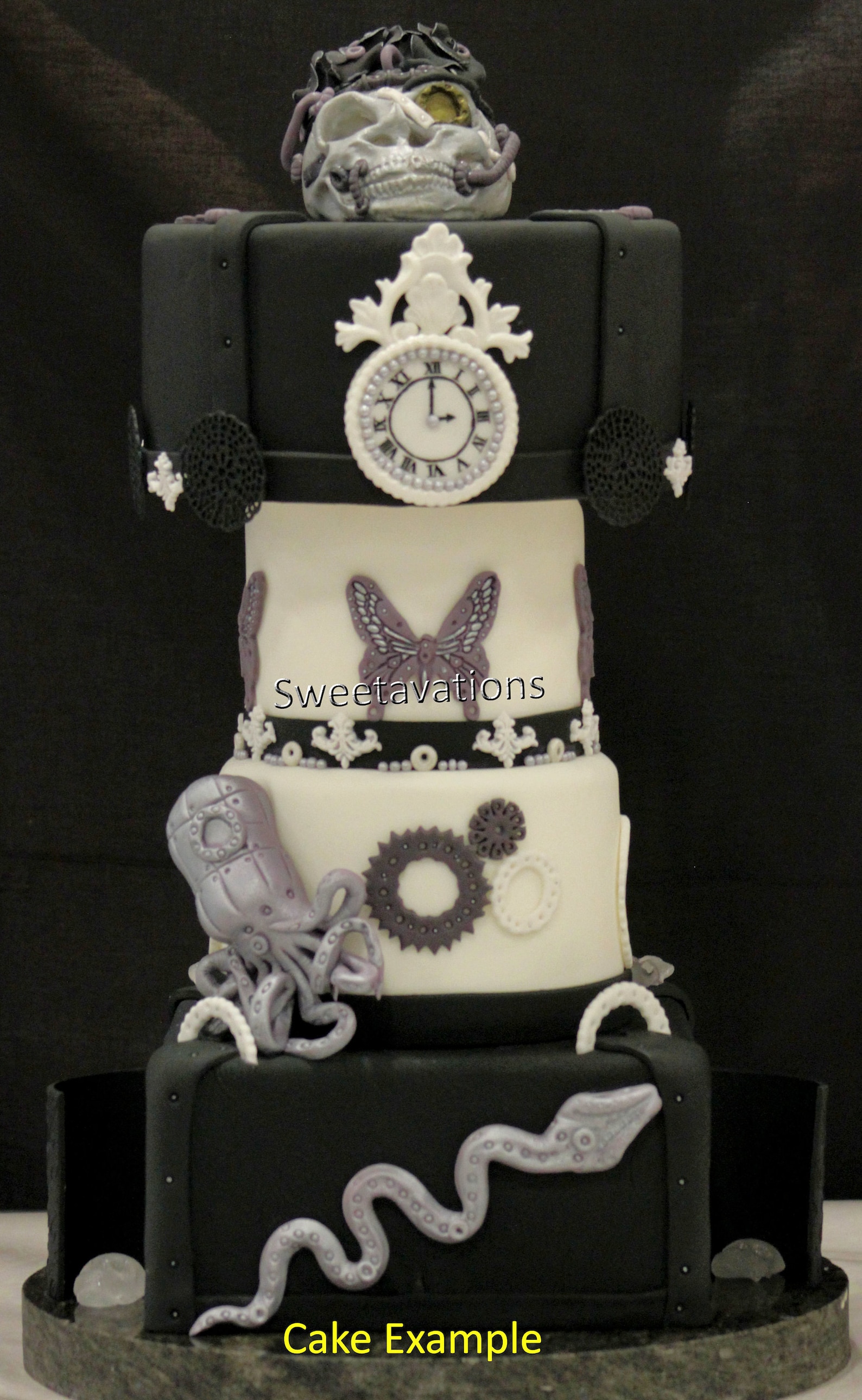 Fondant Clock Cake Topper Steampunk Topper Fondant - Etsy