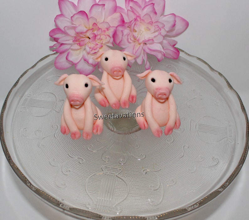 Fondant Pig Cake Topper Pig Topper Fondant Farm Animal - Etsy