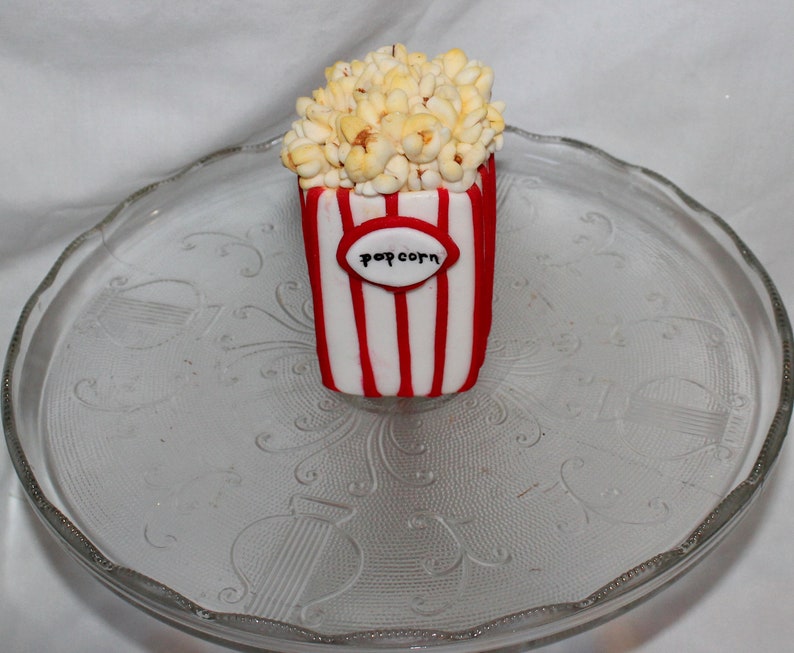 Fondant Popcorn Cake Topper Popcorn Topper Popcorn Theme | Etsy