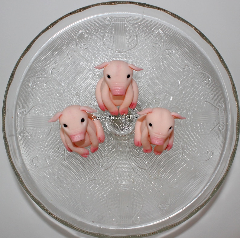 Fondant Pig Cake Topper Pig Topper Fondant Farm Animal - Etsy