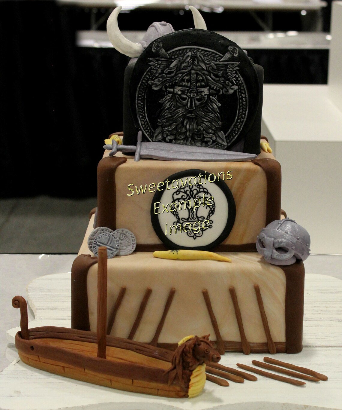 Fondant Viking Cake Topper Viking Ship Topper Archeology | Etsy