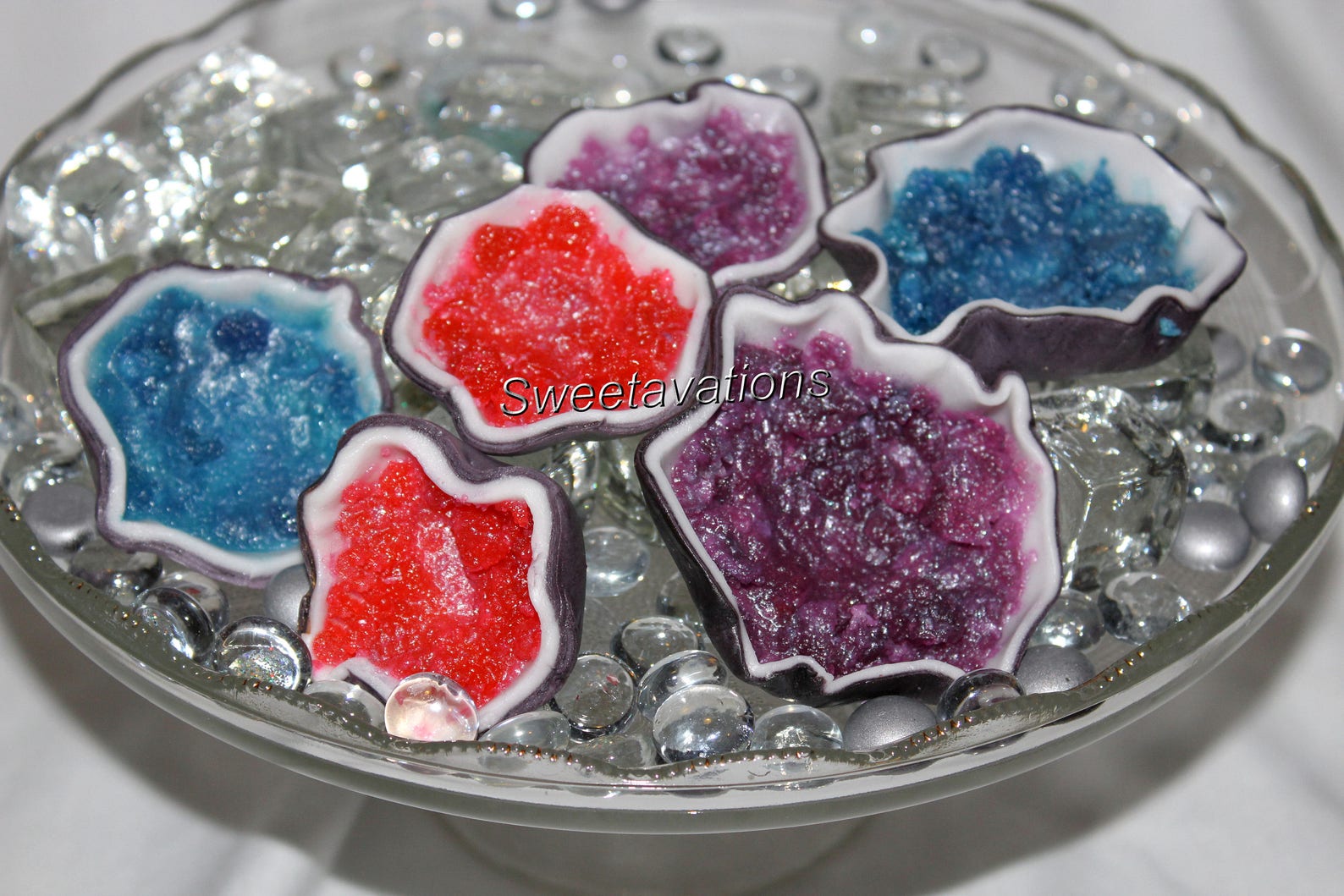 Fondant Geode Cake Topper Geode Topper Fondant Gemstone - Etsy