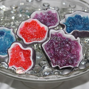 Fondant Geode Cake Topper - Geode Topper - Fondant Gemstone - Gemstone ...