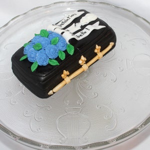 Fondant Casket Cake Topper, Mortician Graduation, Gothic Cake ...