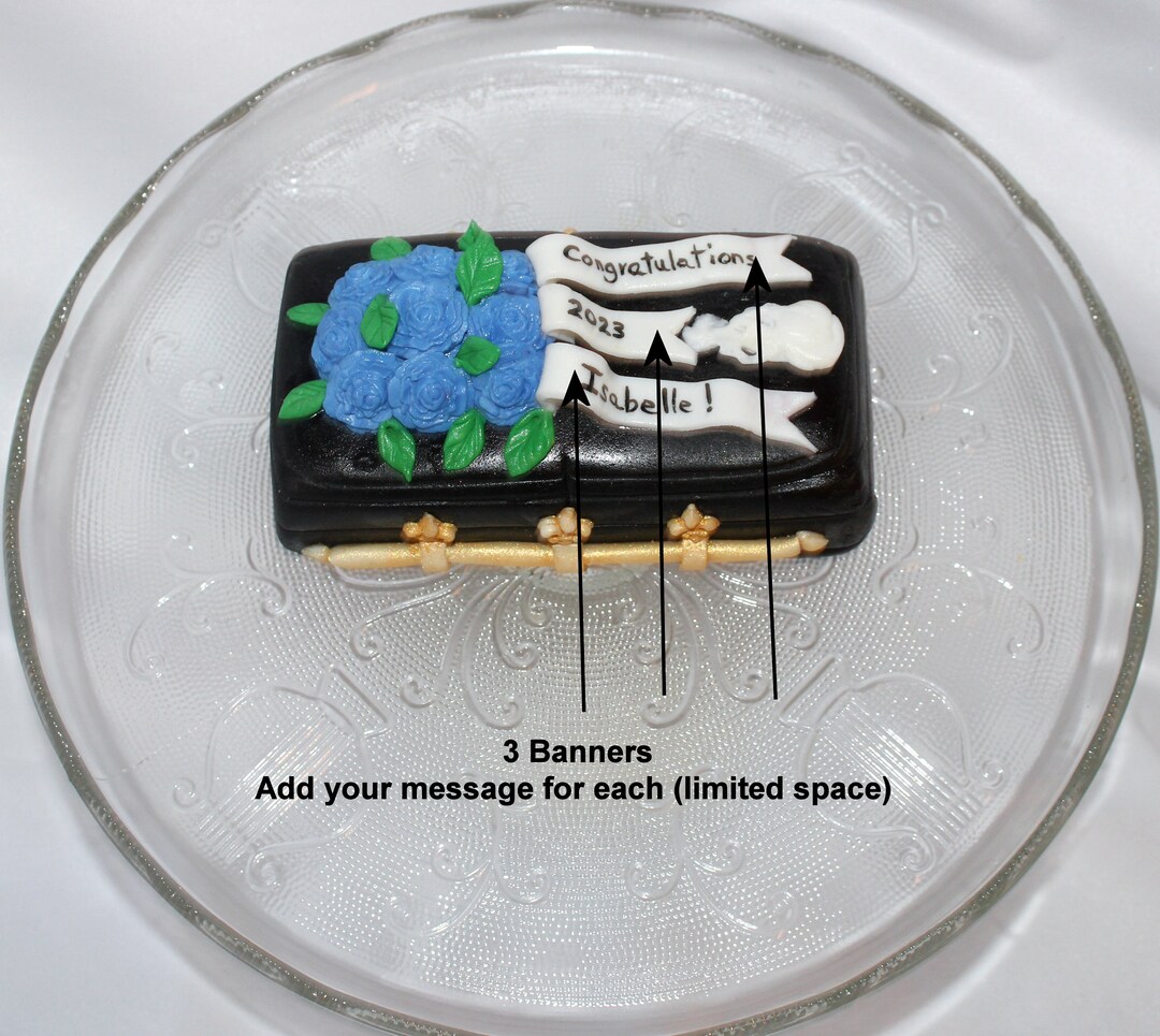 Fondant Casket Cake Topper, Mortician Graduation, Gothic Cake ...