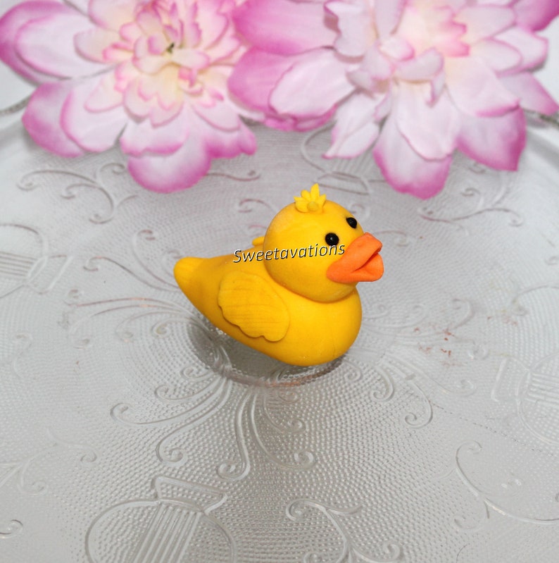 Fondant Duck Cake Topper Rubber Duck Topper Fondant Rubber | Etsy