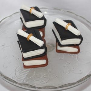 Fondant Graduation Cake Topper - Fondant Book - Book Cake Decoration ...