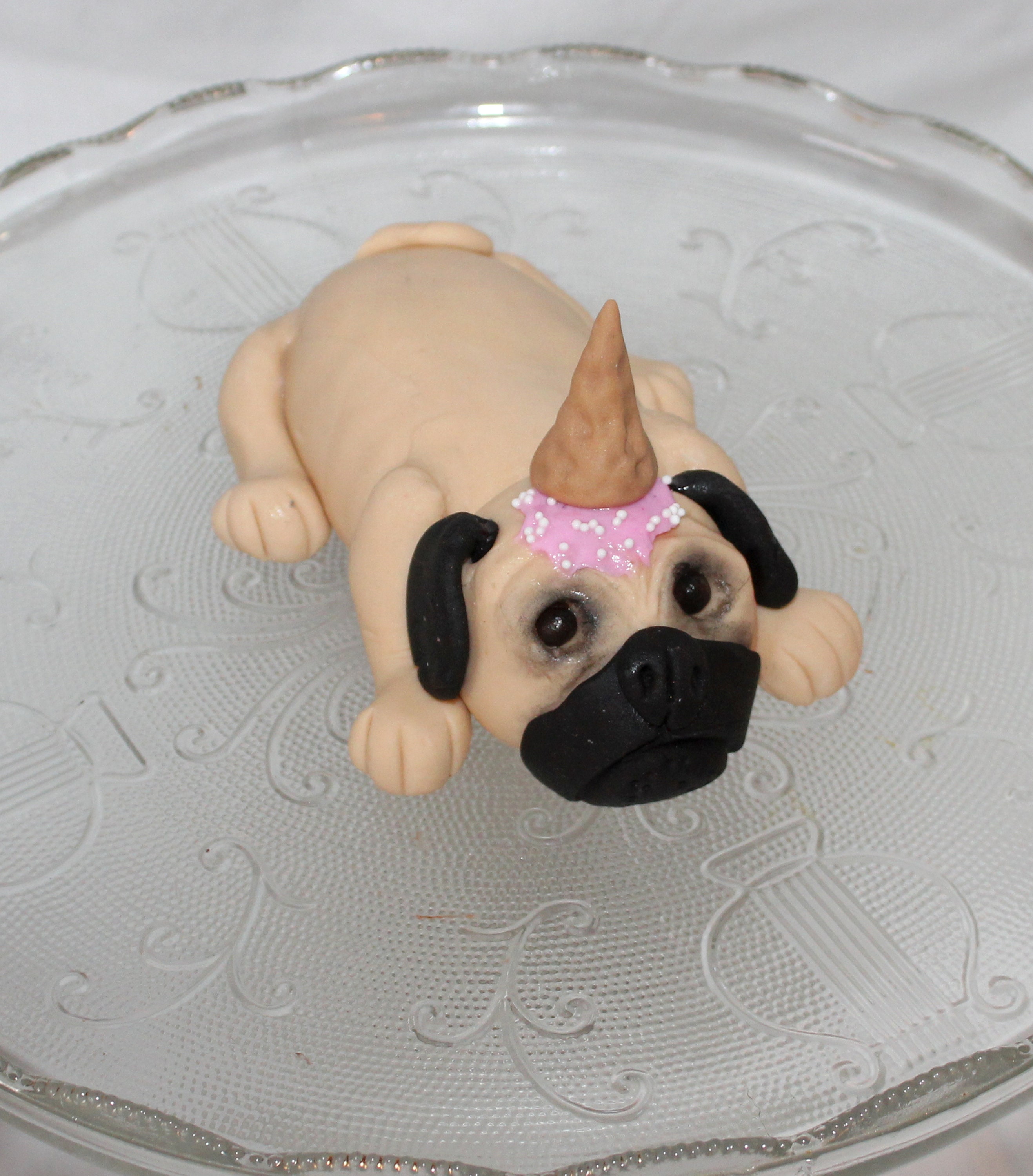 Fondant Pug Cake Topper Fondant Dog Pug Topper Fondant | Etsy