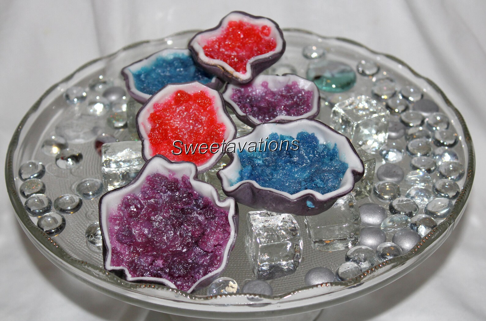 Fondant Geode Cake Topper Geode Topper Fondant Gemstone - Etsy