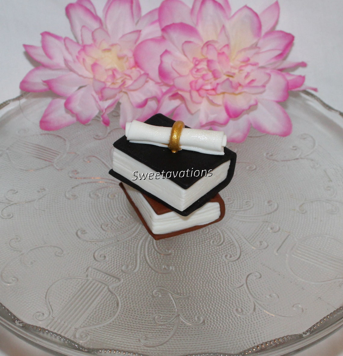 Fondant Graduation Cake Topper Fondant Book Graduation | Etsy