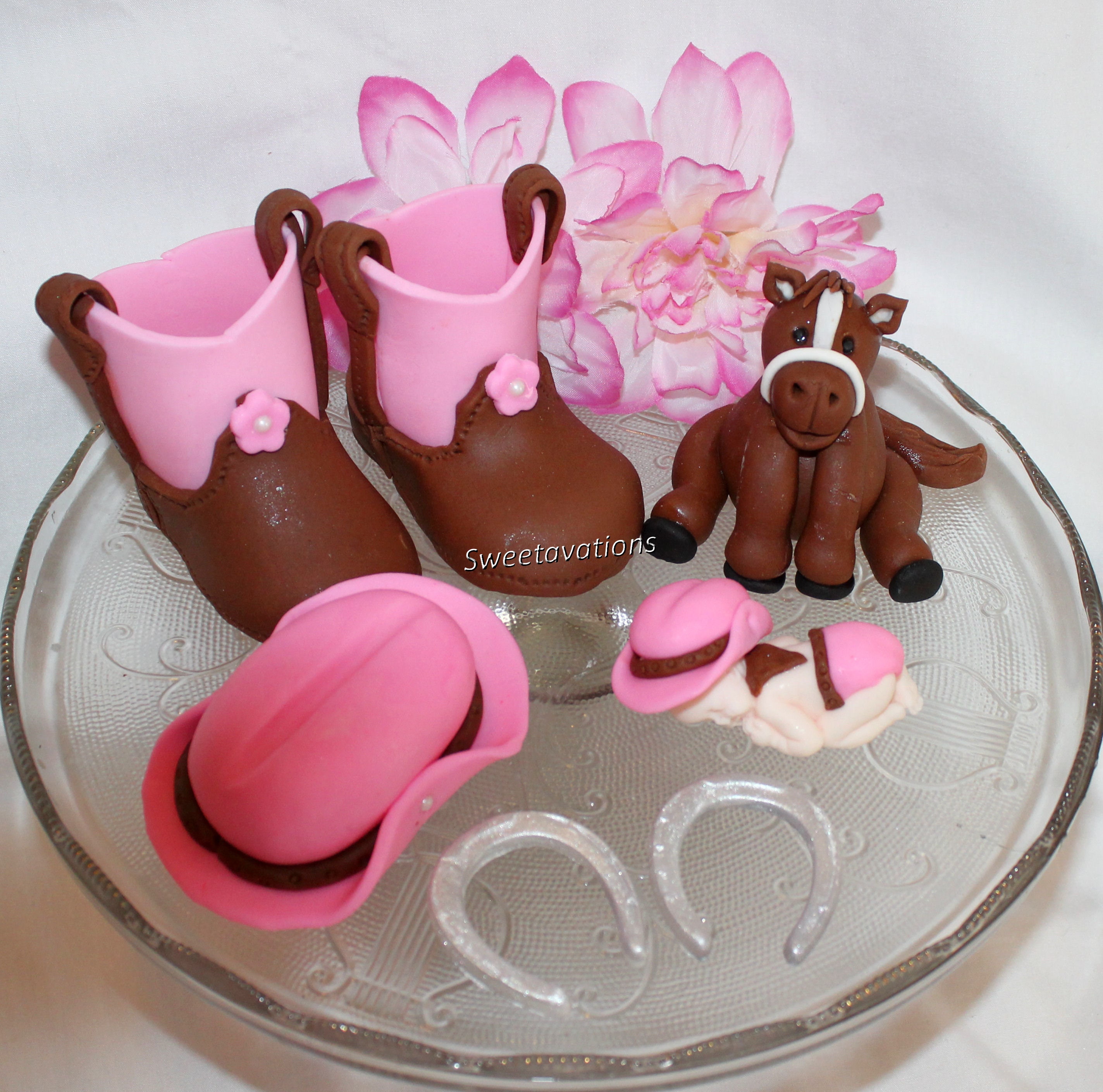 Fondant Cowgirl Cake Topper Fondant Baby Boots Fondant - Etsy