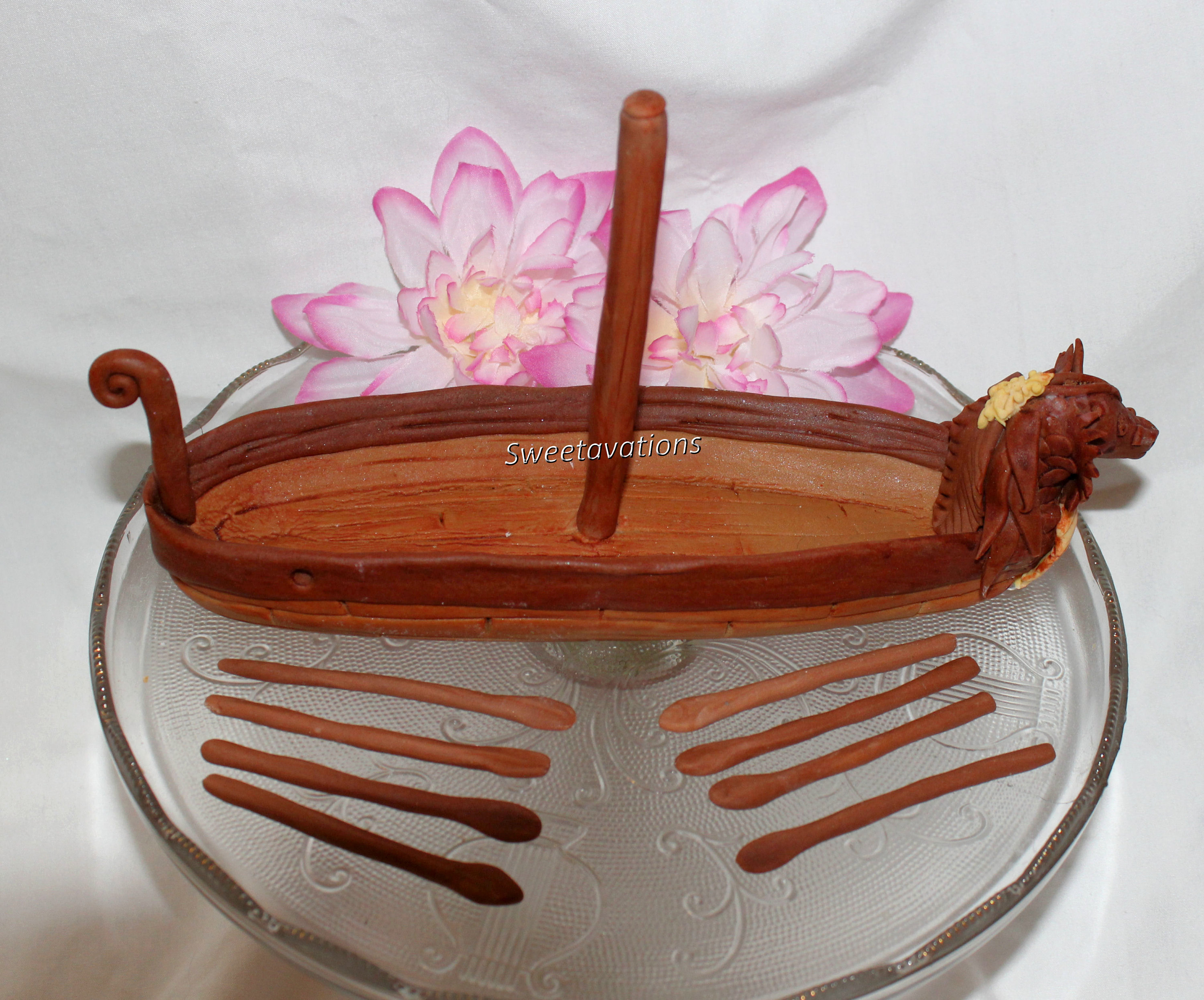 Fondant Viking Cake Topper - Viking Ship Topper - Archeology Theme ...