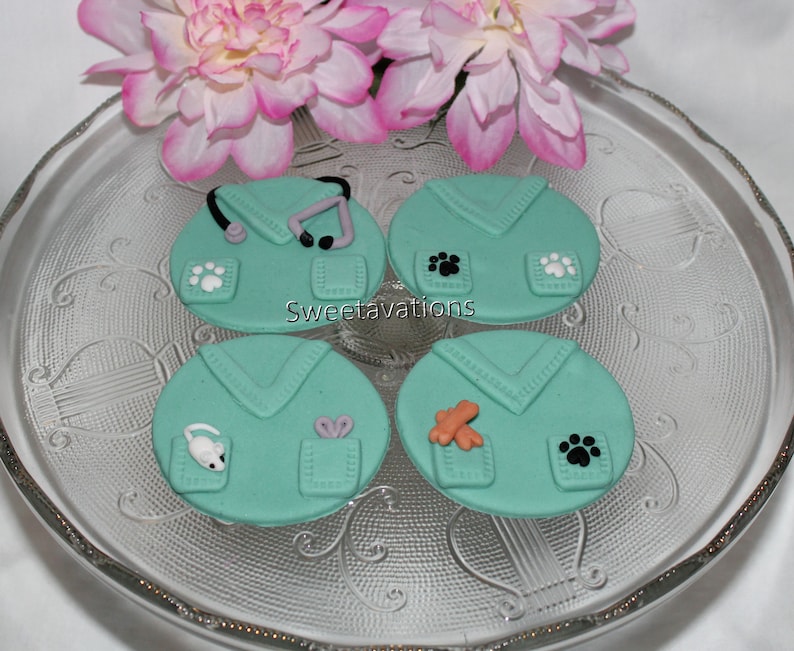 Fondant Vet Cupcake Topper - Vet Topper - Veterinarian Topper - Vet ...