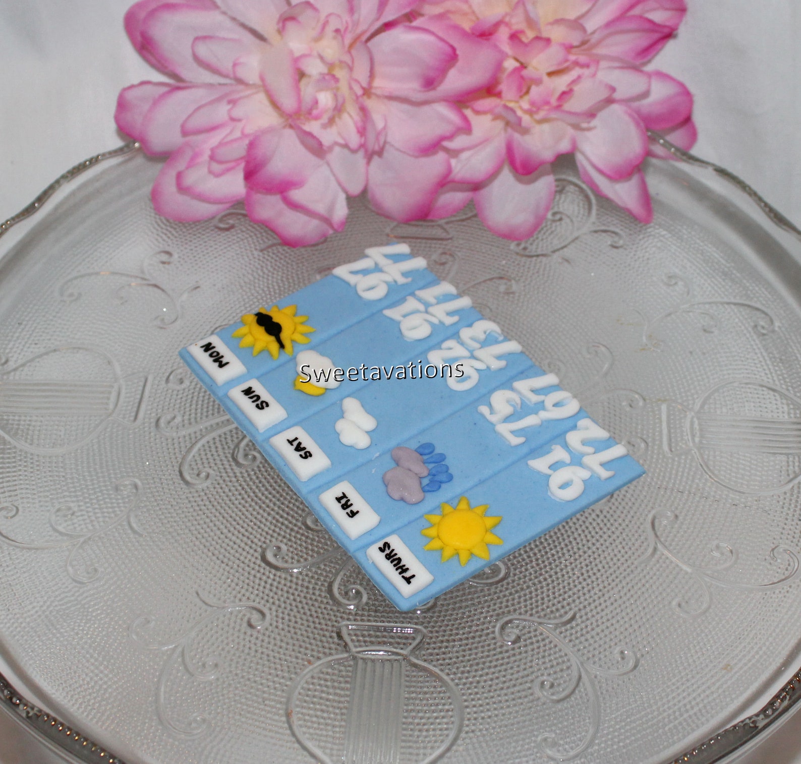 Fondant Weather Cake Topper Weather Forecast Fondant | Etsy