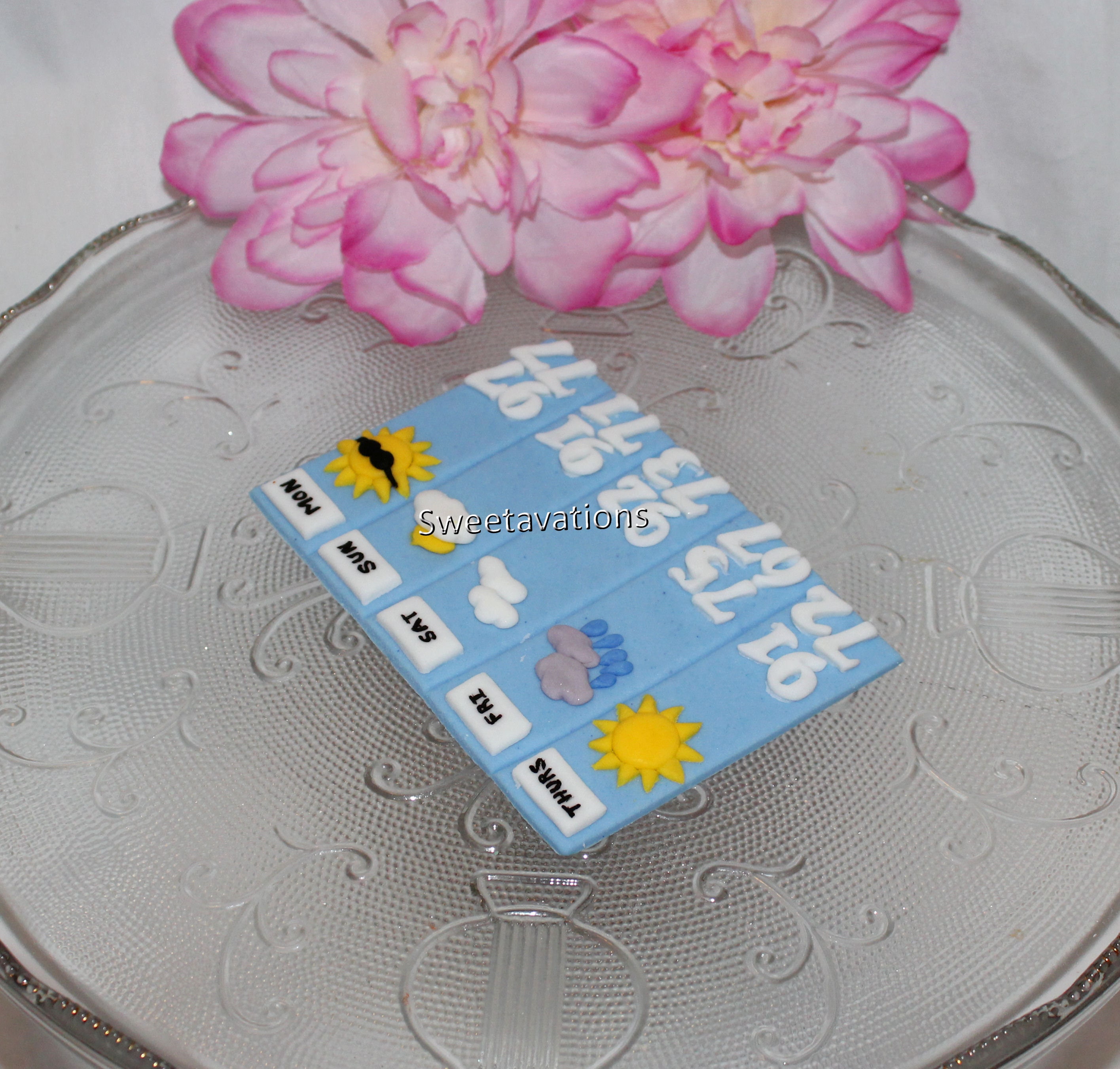 Fondant Weather Cake Topper Weather Forecast Topper | Etsy