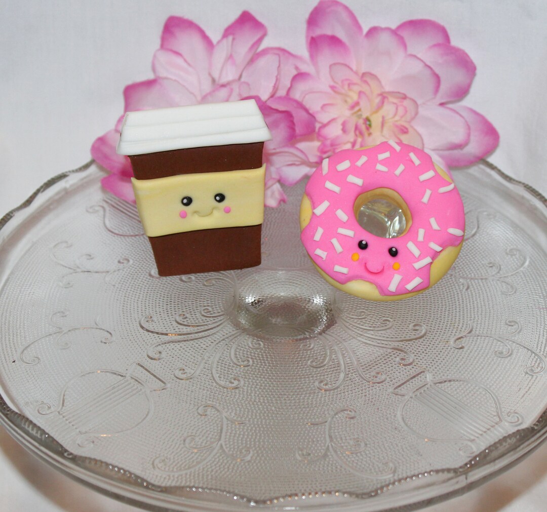 Fondant Coffee Cake Topper - Fondant Doughnut - Doughnut Birthday ...