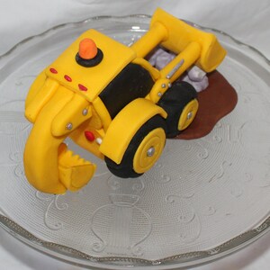 Fondant Backhoe Cake Topper - Backhoe Topper - Fondant Construction ...