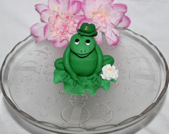 Frog baby cake topper edible fondant baby frog theme rainforest farm ...