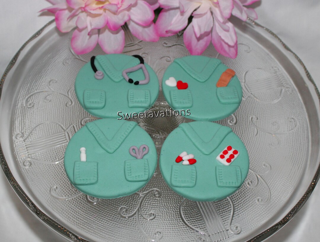 Fondant Graduation Cupcake Topper - Nurse Cupcake Topper - Doctor ...