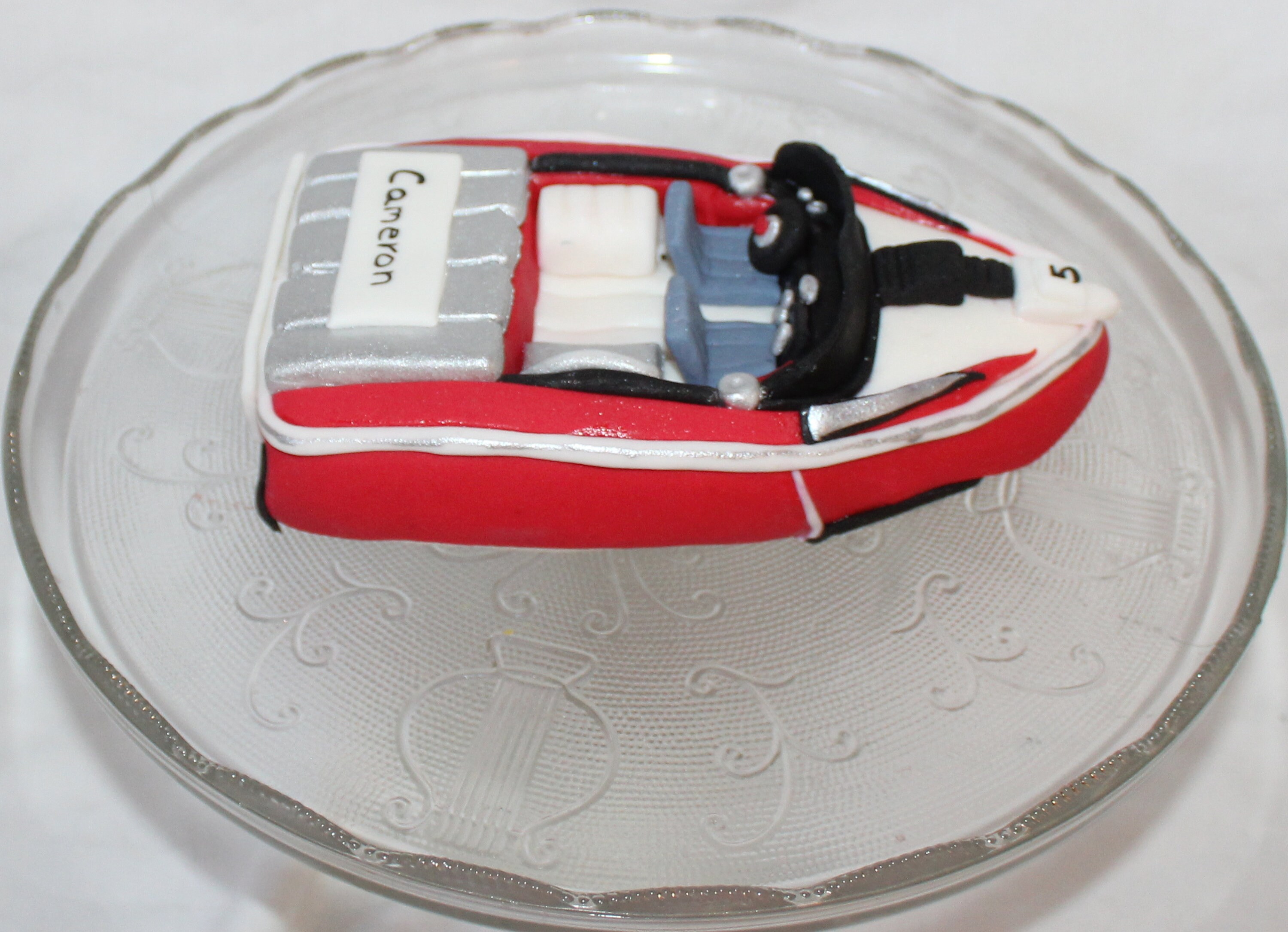 Fondant Boat Cake Topper Fondant Speed Boat Boat Topper - Etsy