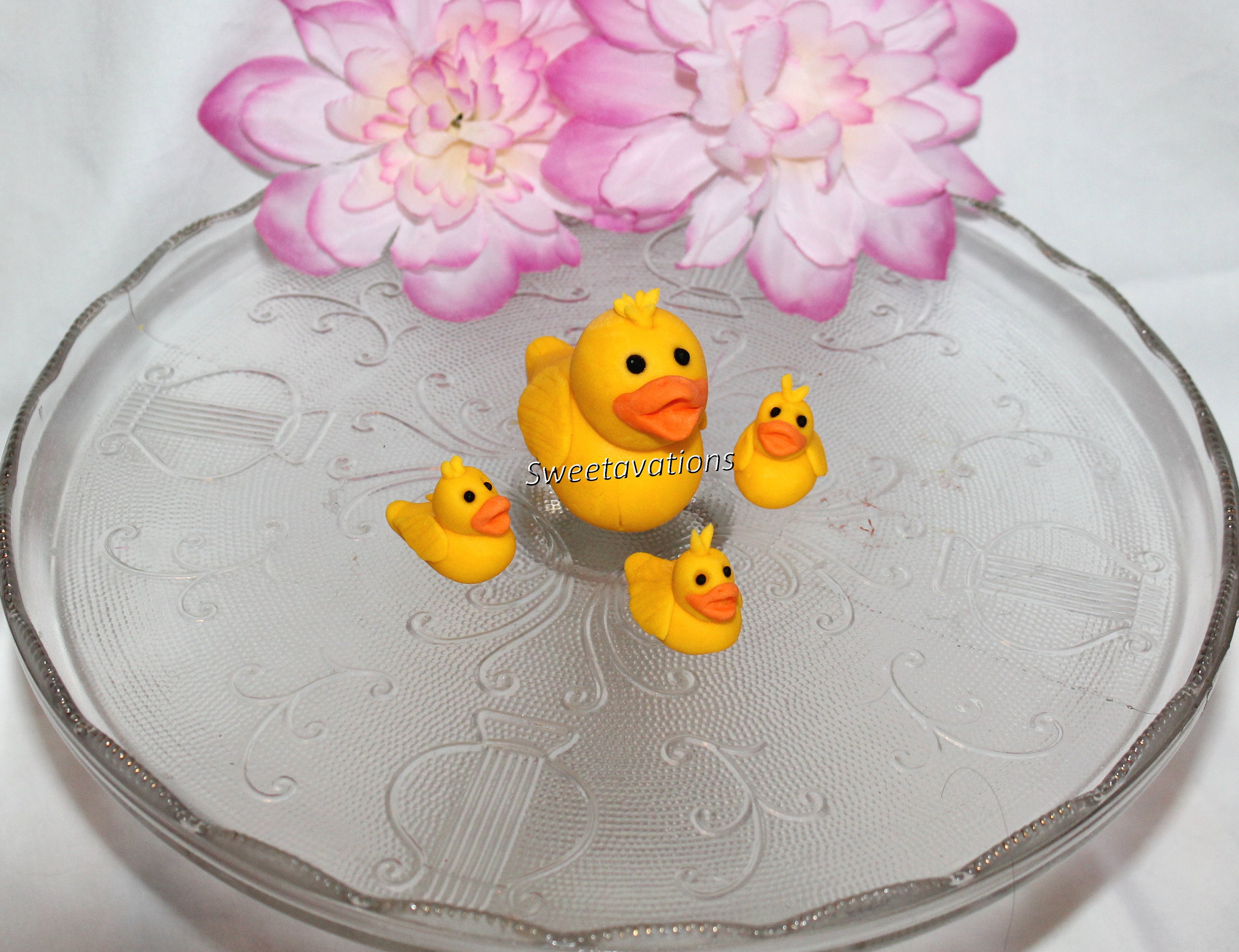 Fondant Duck Cake Topper Rubber Duck Topper Fondant Rubber | Etsy