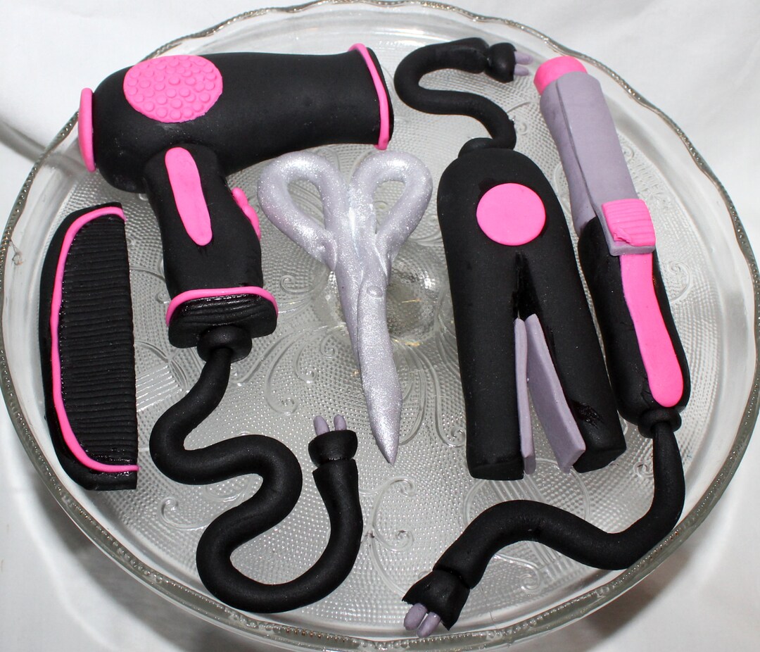 Fondant Hair Dryer Cake Topper - Beauty Cake Topper - Hairdresser ...