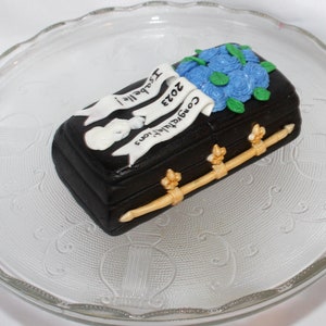 Fondant Casket Cake Topper, Mortician Graduation, Gothic Cake ...