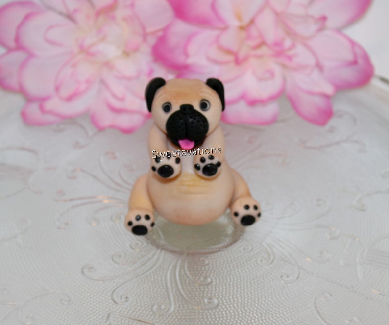 Fondant Dog Cake Topper Fondant Pug Pug Topper Fondant - Etsy