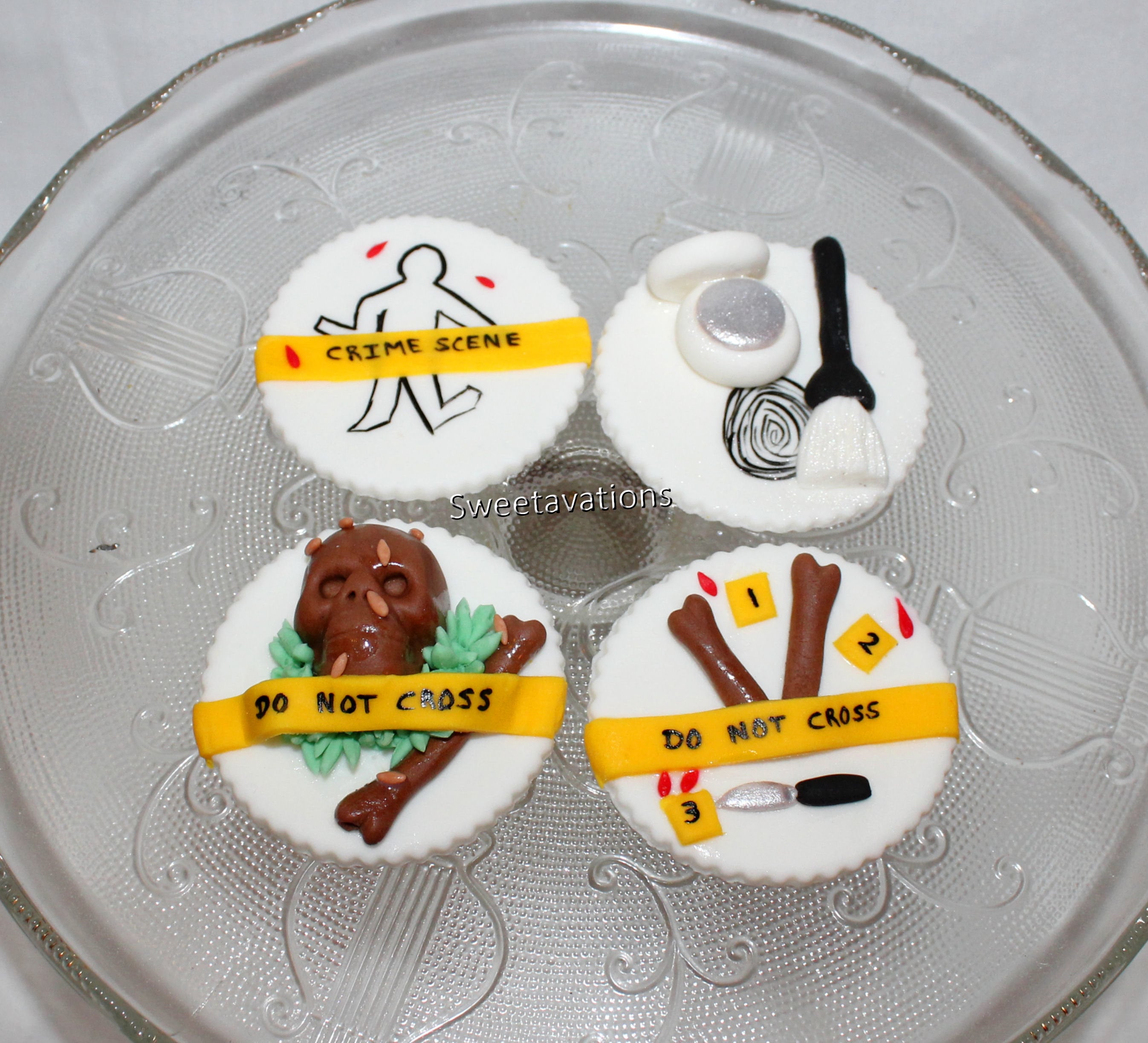 Fondant Crime Scene Cupcake Topper Crime Theme Party Crime - Etsy
