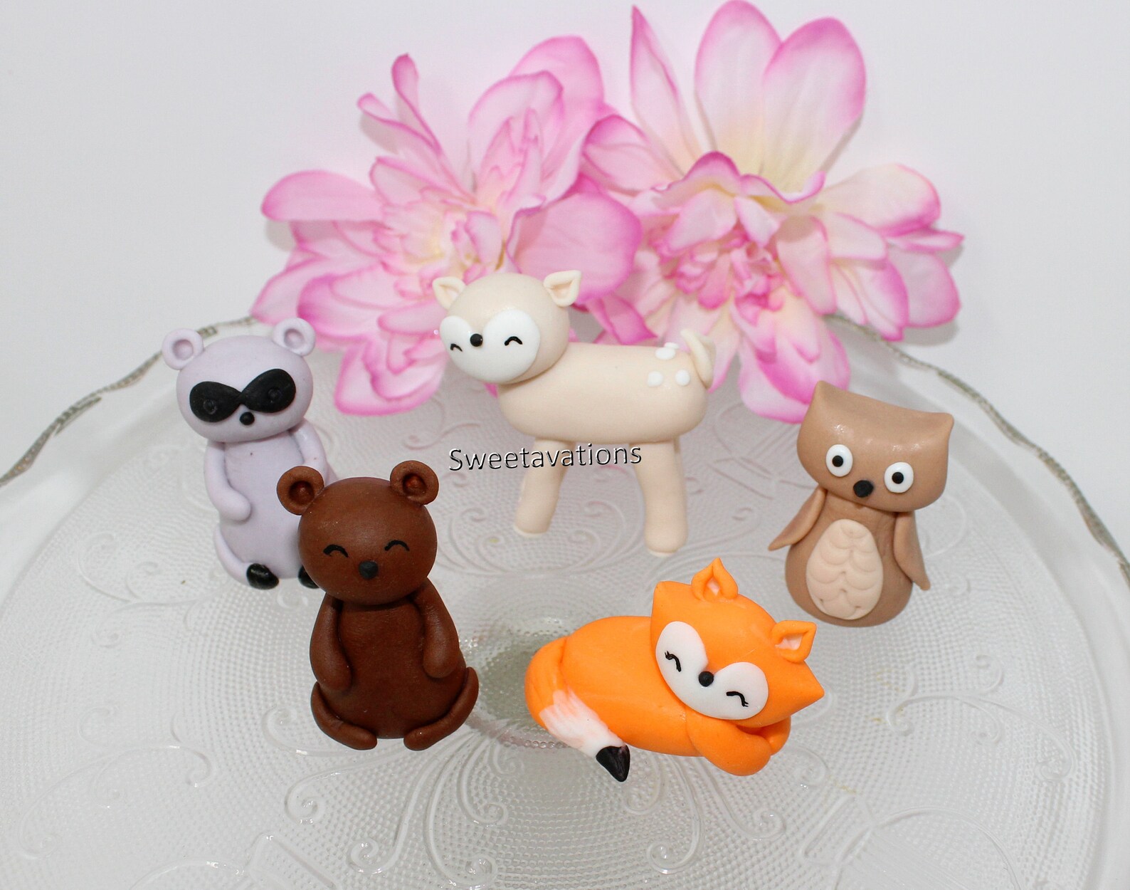 Fondant Woodland Animal Cake Topper Fondant Fox Fondant | Etsy