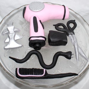 Fondant Hair Dryer Cake Topper, Beauty Theme, Makeup Birthday, Hair ...