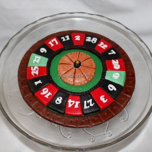 Fondant Roulette Cake Topper - Roulette Cake Topper - Fondant Poker ...