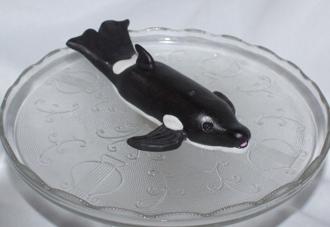 Fondant Orca Cake Topper - Orca Cake Decoration - Fondant Whale - Whale ...