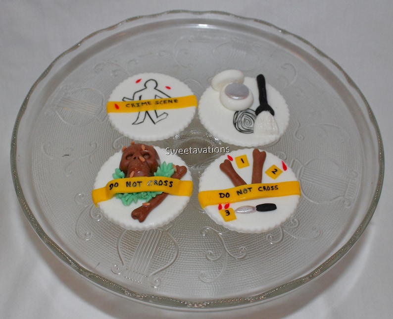 Fondant Crime Scene Cupcake Topper Crime Theme Party Crime - Etsy
